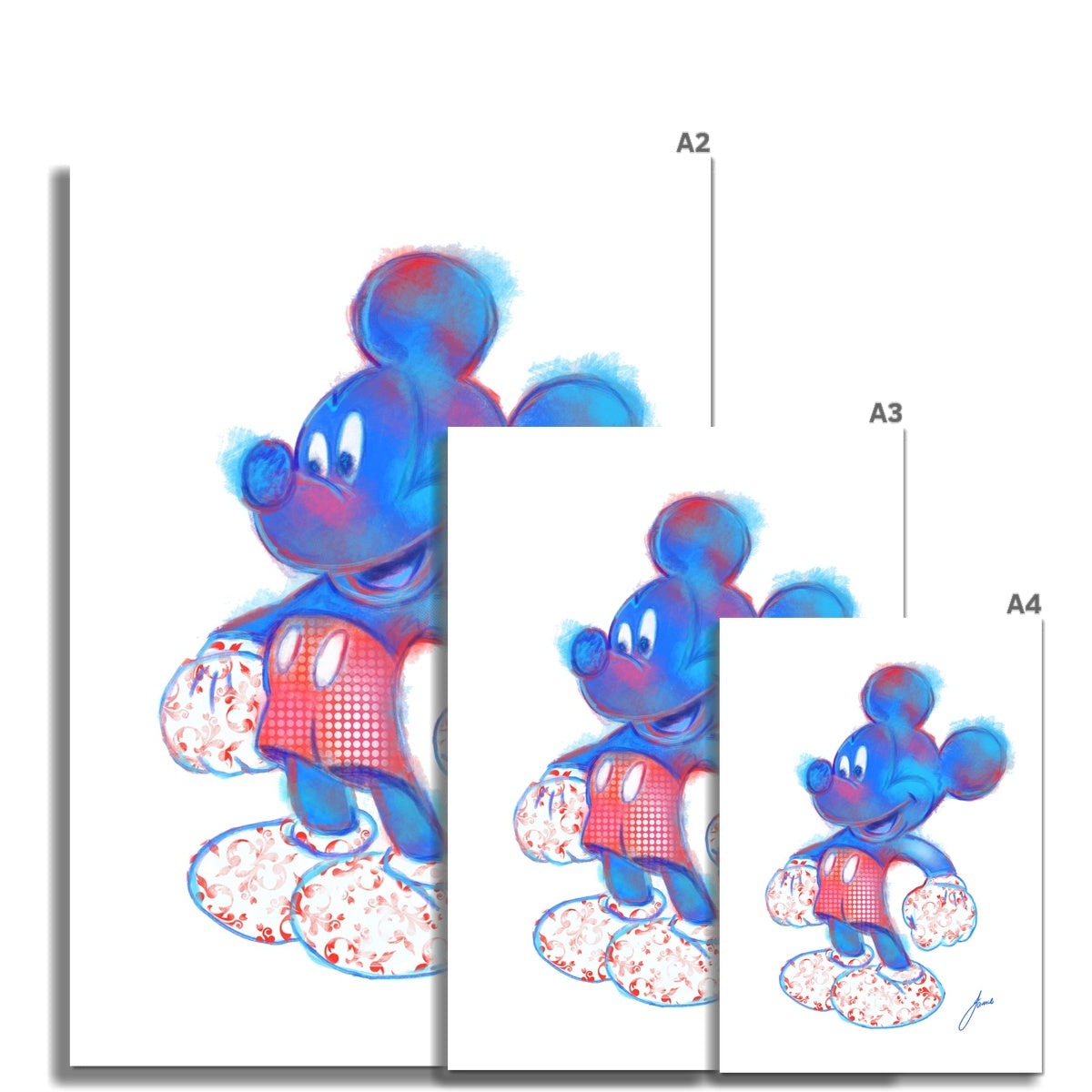 Abstract Mickey Fine Art Print - Jamie Art – Jamie Art Shop